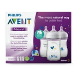 Philips Avent Natural Baby Bottle Set, 9oz, 3pk with Blue Elephant ...
