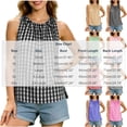 ClodeEU Women's Plaid Crewneck Sleeveless Tank Top with Drawstring ...