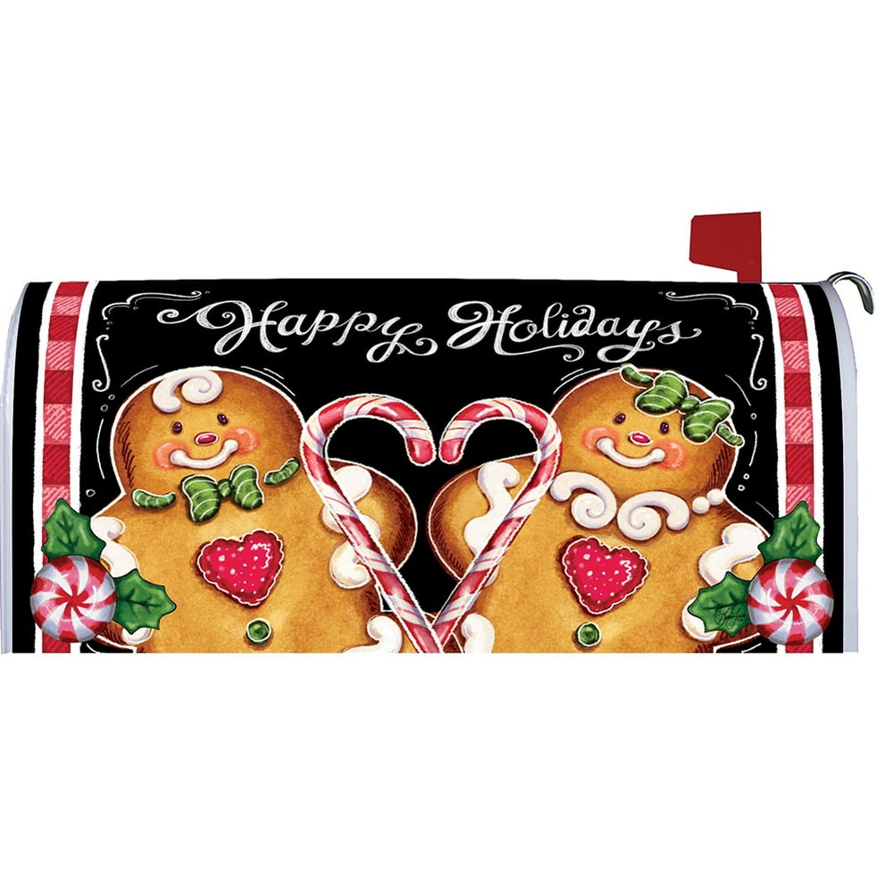 Custom Decor Gingerbread Happy Holidays Mailbox Cover - Walmart.com ...