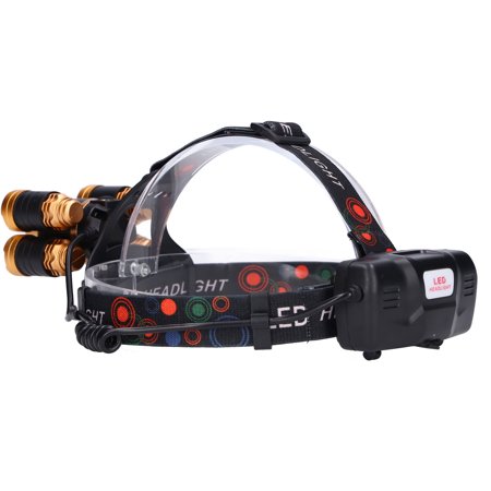 Cergrey 5 Head LED Headlight Outdoor T6 USB Charging Headlamp Rotate ...