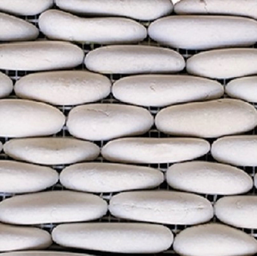 Buy Rainforest White Stacked Stone Pebble Wall Tile 12 x12 (5.0 Sq. ft ...