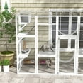 Pawhut Catio Playground Outdoor Cat Enclosure Wooden W Roof White