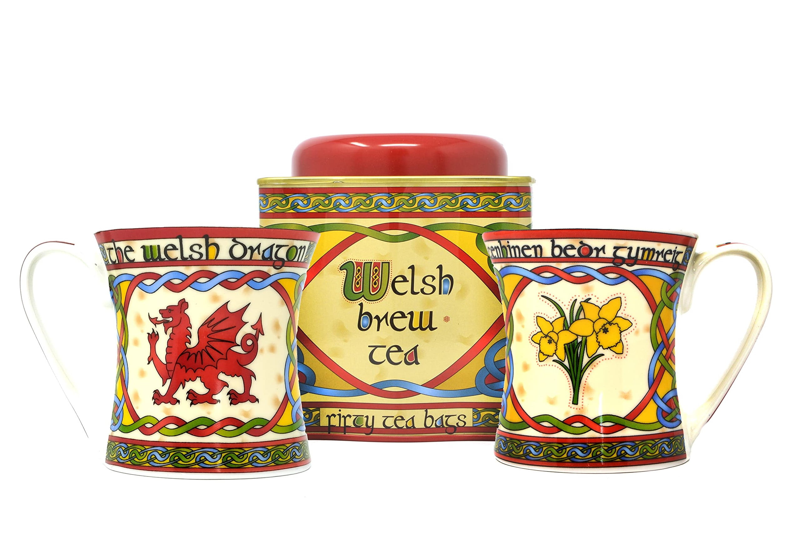 Royal Tara Set Welsh Red Dragon Cup, Welsh Daffodil Mug & Welsh Brew ...