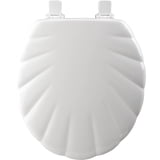Mayfair Shell Sculptured Toilet Seat, Durable Enameled Wood, White ...