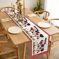Flowers Cow Table Runner 13x108 inch Cartoon Floral and Red Border ...