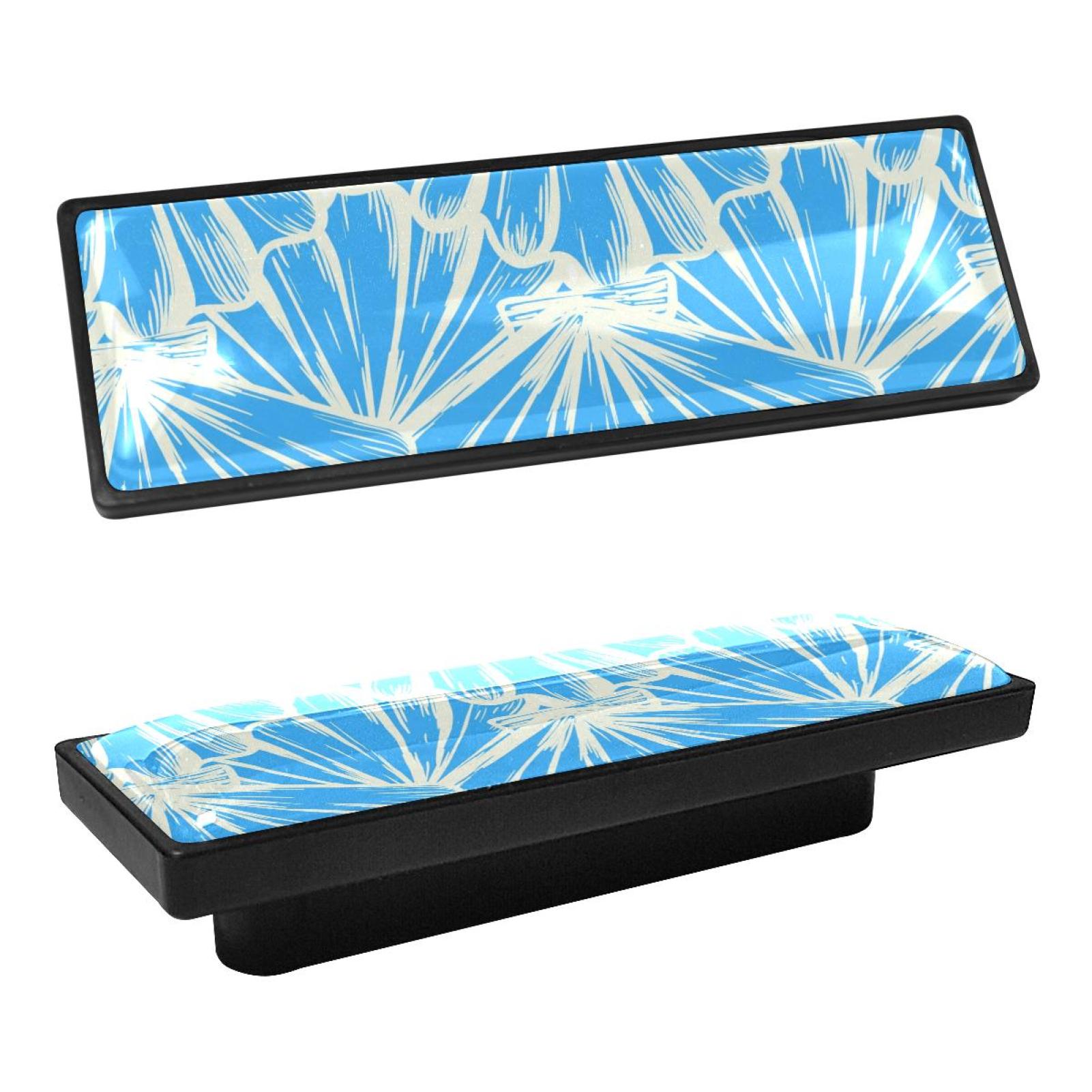 4 Pcs Rectangle Cabinet Handle Cupboard Knob Drawer Pulls Handle Blue ...