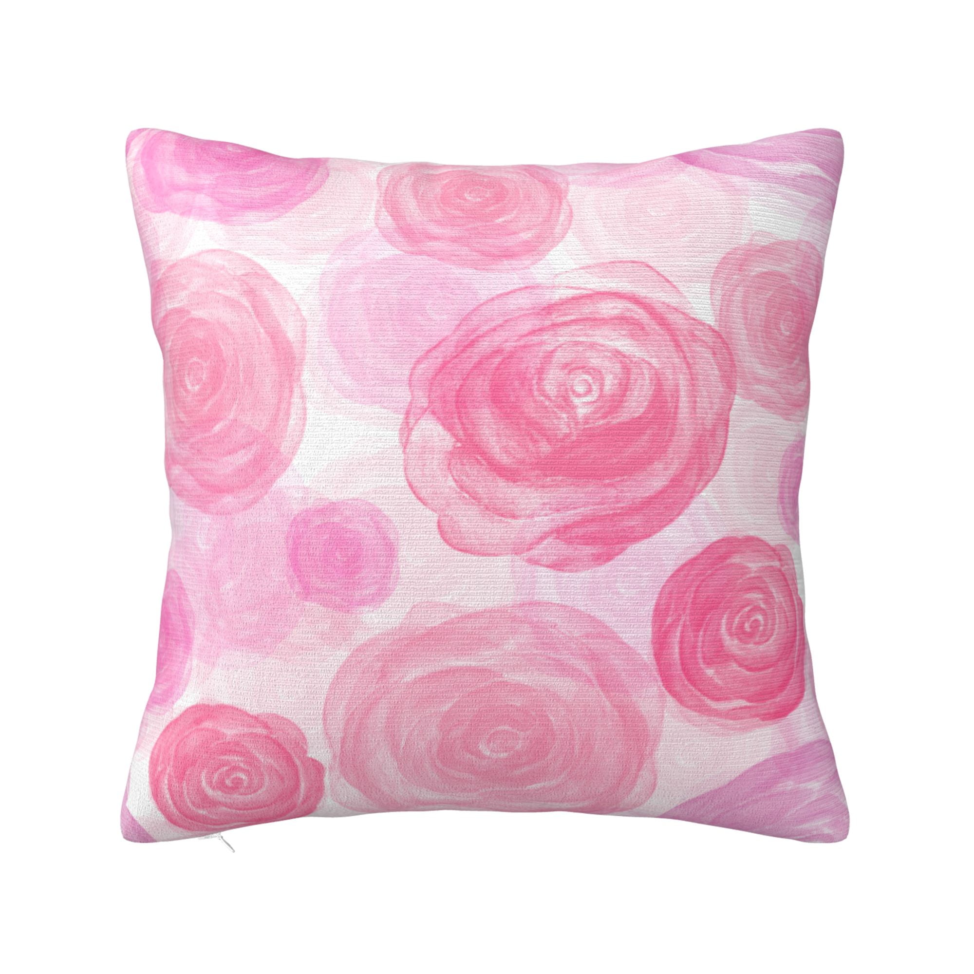 ZICANCN Pink Roses Decorative Throw Pillow Covers, Bed Couch Sofa ...