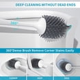Silicone toilet brush set, 2-pack toilet brush and long handle with ...