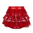 iixpin Girls Sequins Ruffle Dance Skirts Ballet Tutu Skirts Modern ...