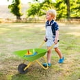 Costway Kids Metal Wheelbarrow Children's Size Outdoor Garden Backyard ...
