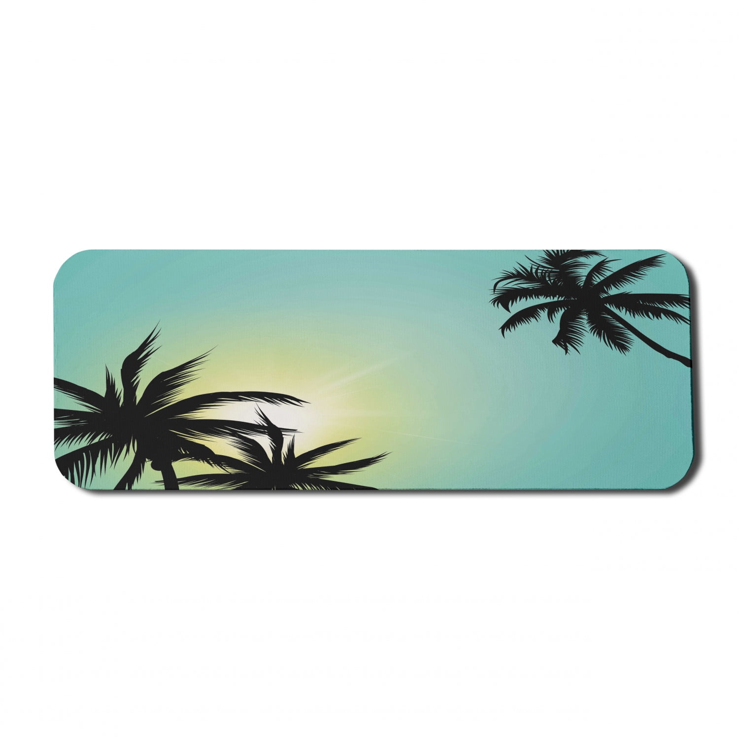Modern Computer Mouse Pad, Hawaiian Miami Beach Island Palm Trees Sun ...