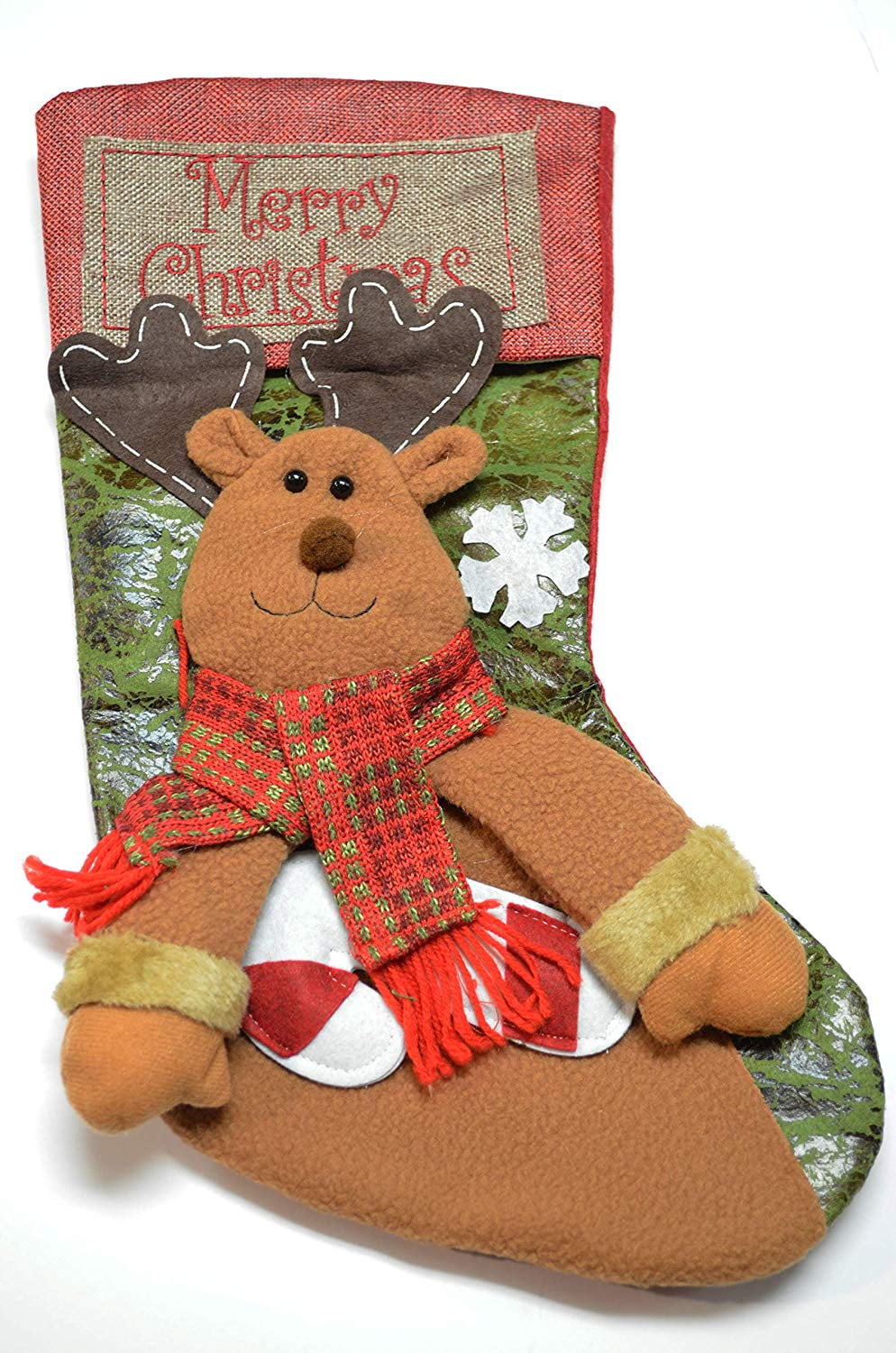 Root Cute Christmas Stockings for 2019 Classic Plaid Burlap Reindeer ...