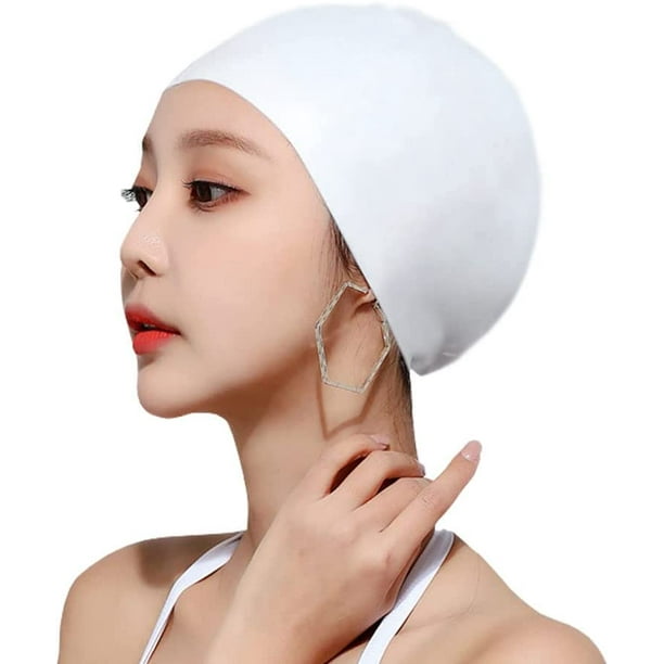ZXM Swim Cap Swimming Cap Pure White Swim Cap for Men Women of Short ...