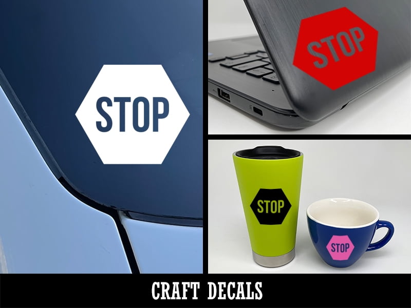 Stop Sign Craft Vinyl Indoor Outdoor Decal Sticker - Orange - 5 Inch ...