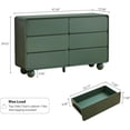 AVZEAR Modern 6 Drawer Green Dresser for Kids Bedroom, 48" Wide Wooden ...
