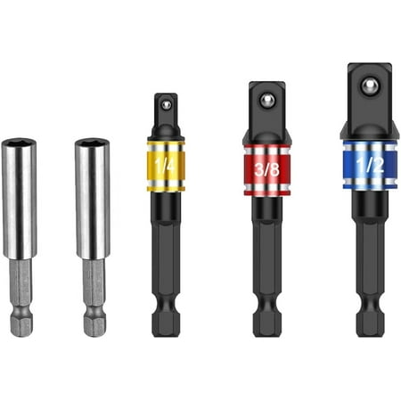YDJKET Impact Driver Socket Adapter Set 1/4" 3/8" 1/2" Square Driver ...