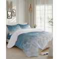 4 Piece Duvet Cover Set Full, Abstract Blue White Ocean Waves Soft ...