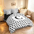 Manfei Polka Dot Monogrammed C 7-Piece King Bedding,Contemporary Art ...
