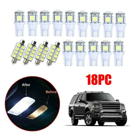 18PC White LED Interior Light Bulb Package Kit MN For Ford Expedition ...
