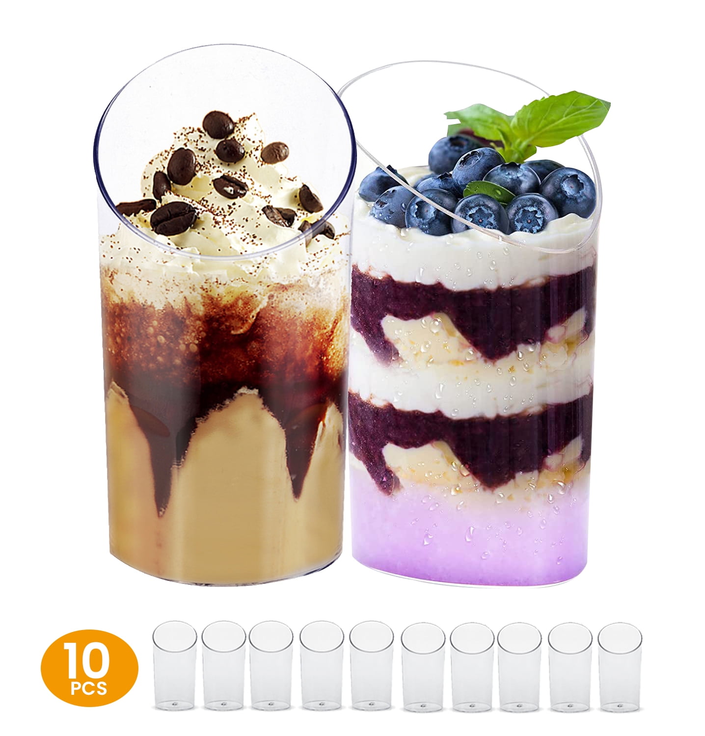 Plastic Dessert Cups - 2.3oz 10Pack Square Clear Dessert Cups, Mini ...