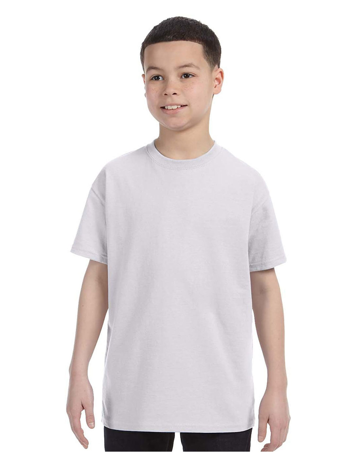 Hanes Youth Lay Flat Collar Tagless Cotton T-Shirt, Style 5450 ...