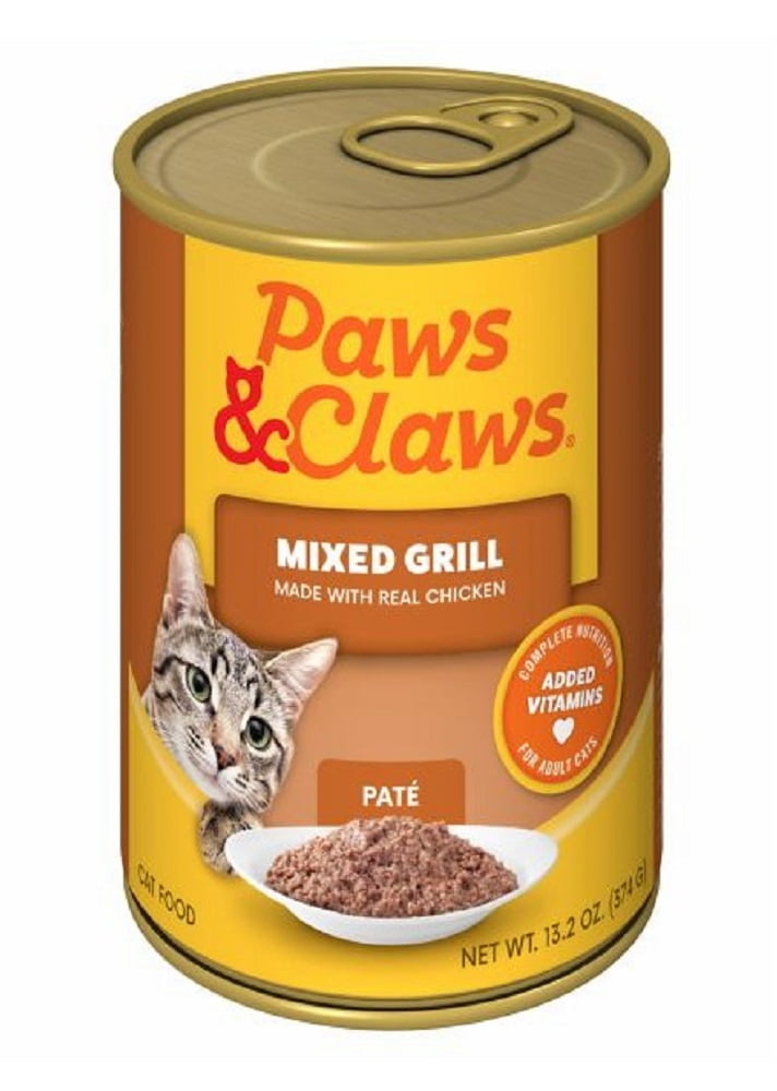 Paws & Claws Mixed Grill Poultry & Fish Pate 1 Single Can 13.2 oz Wet ...