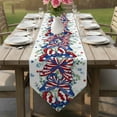 Blue Red Butterfly 4th of July Table Runner Linen Burlap Table Runner ...