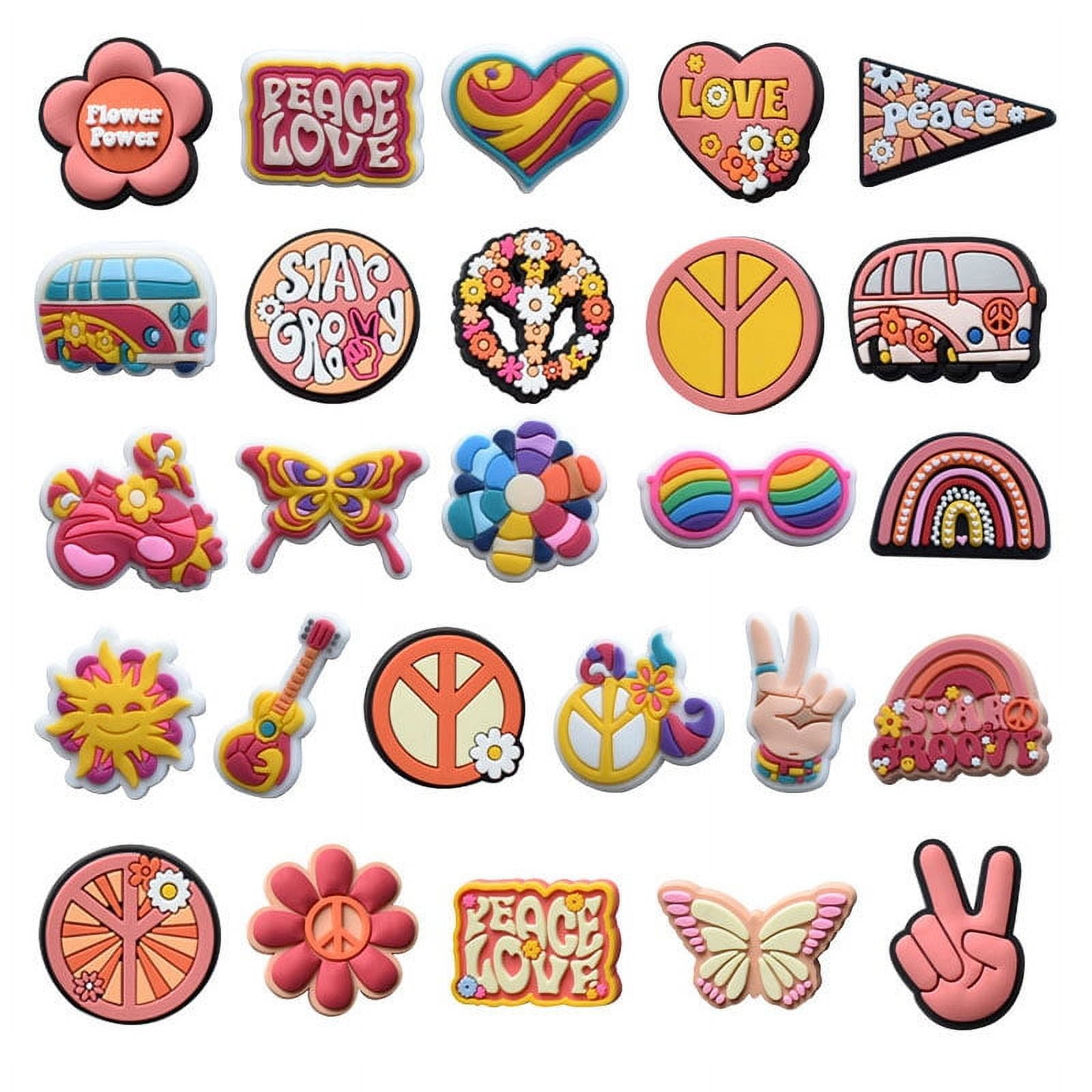 Click here for Mfg2020 26pcs Pink Series Crocs Shoe Buckle-Peace... prices