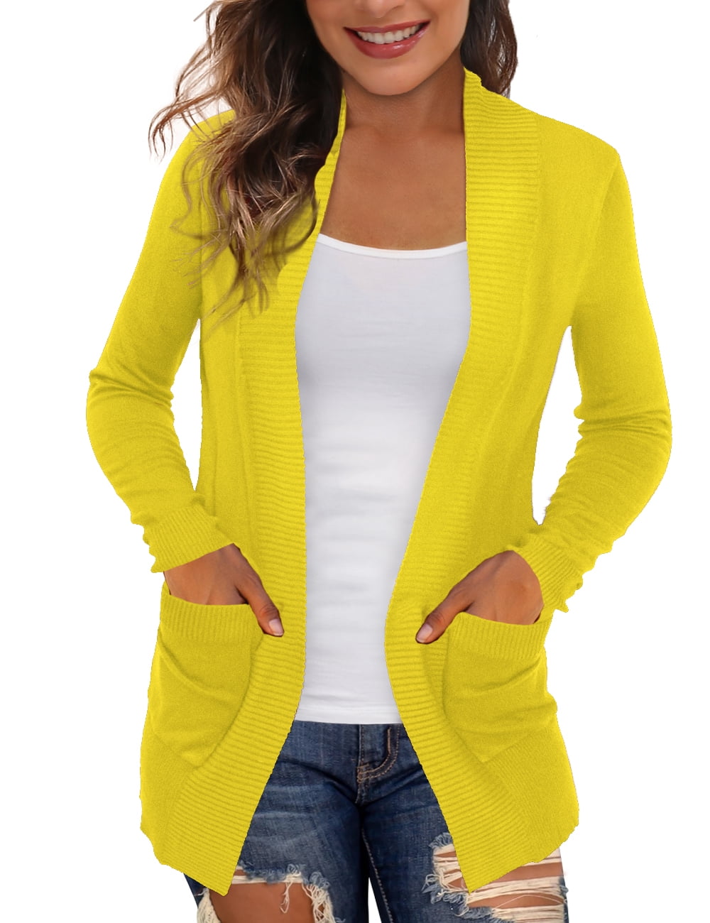 a.Jesdani Women's Cardigan Casual Lightweight Knit Cardigan Sweaters S ...