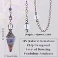 1Pc Natural Gemstone Chip Pointed Dowsing Pendulum Pendants Resin Cone ...