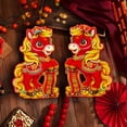 Chinese New Year Door Plates Set – Flocked & Gold-Flecked, Self- Spring ...