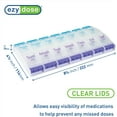 Lartppy Push Button 7-Day Pill Organizer, Weekly Medicine Planner ...