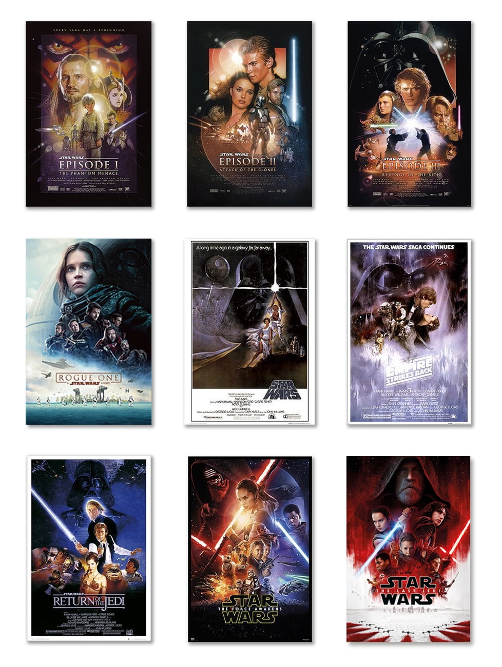 Movie Posters USA Posters, 24" x 36", Set of 9 - Walmart.com