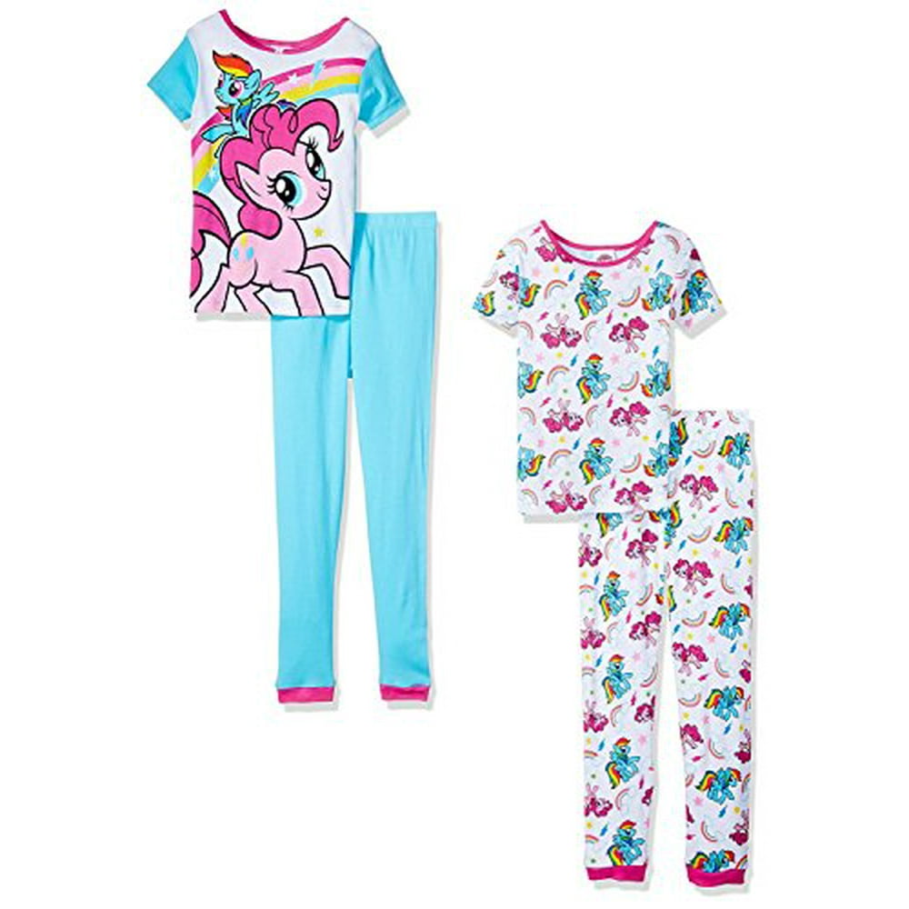 AME - My Little Pony Little Girls 4 Piece Cotton Pajamas Set - Walmart ...