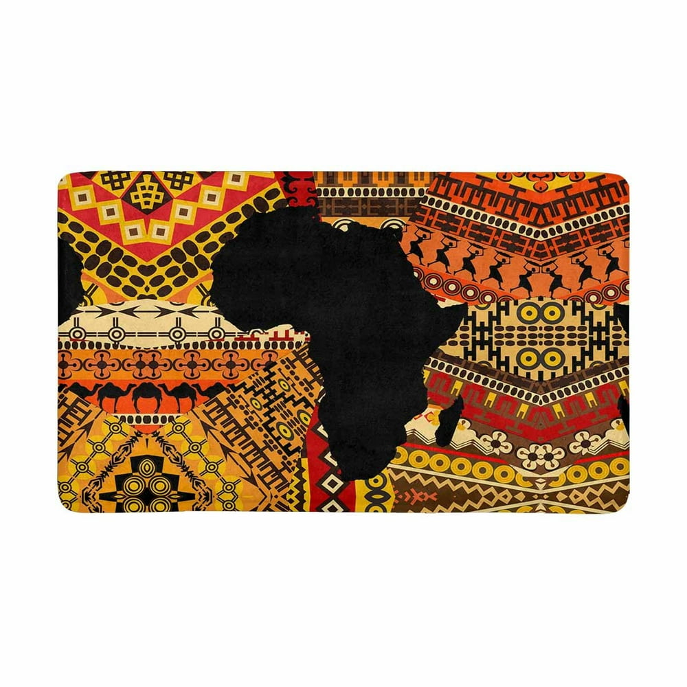 MKHERT Abstract Africa Map on Ethnic Background Doormat Rug Home Decor ...