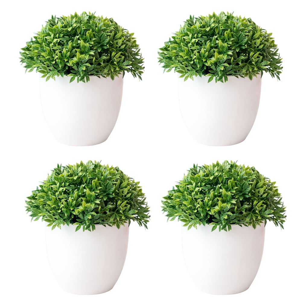 Zhaomeidaxi 4Pcs Fake Potted Plants for Bathroom Home Office Decor Mini ...