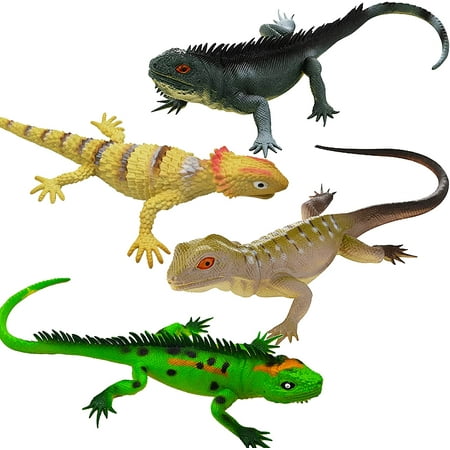 n 4PCS Simulation Big Lizard Desert Chameleon Plastic Stretch Toy 14 ...