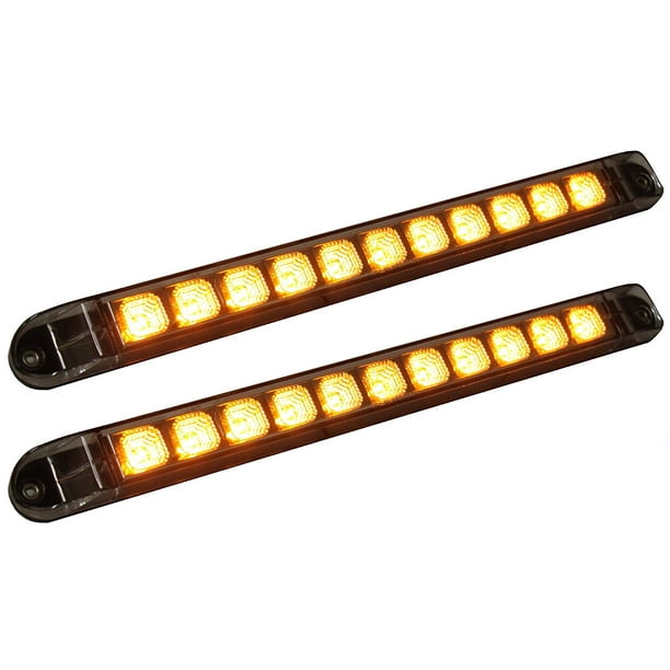(2) Sparkling Amber LED 17" Identification Light Bar / Emergency Turn ...