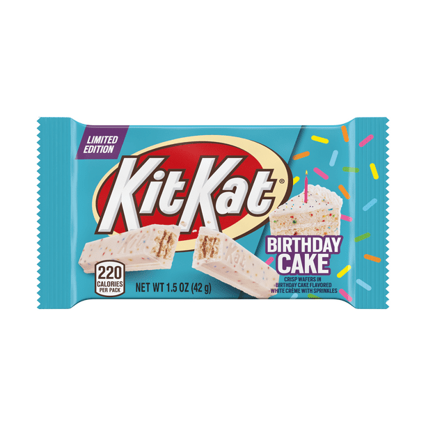 Kit Kat, Crisp Wafer Bar Birthday Cake with Sprinkles Flavored White ...