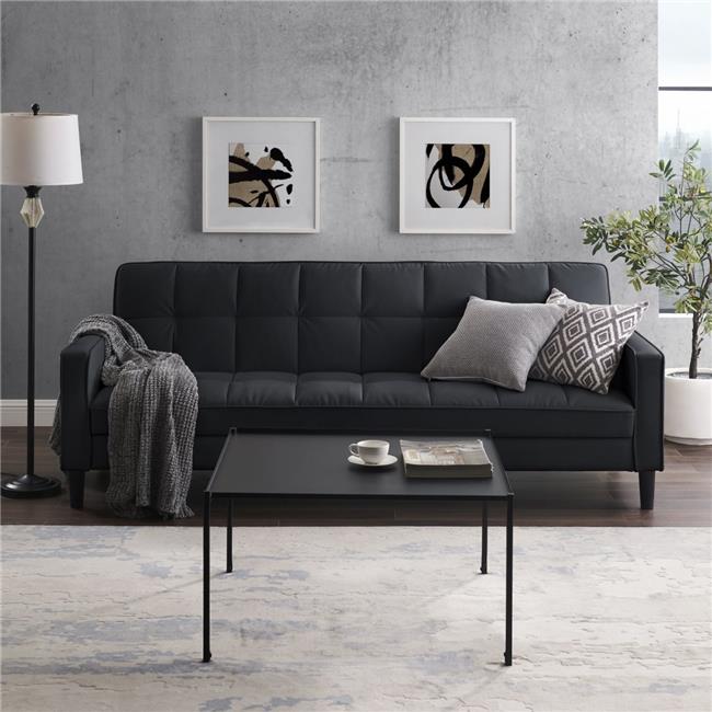 Loft Lyfe SA96-01BK-UE Toyah Leather Pu Convertible Sofa Bed, Black ...