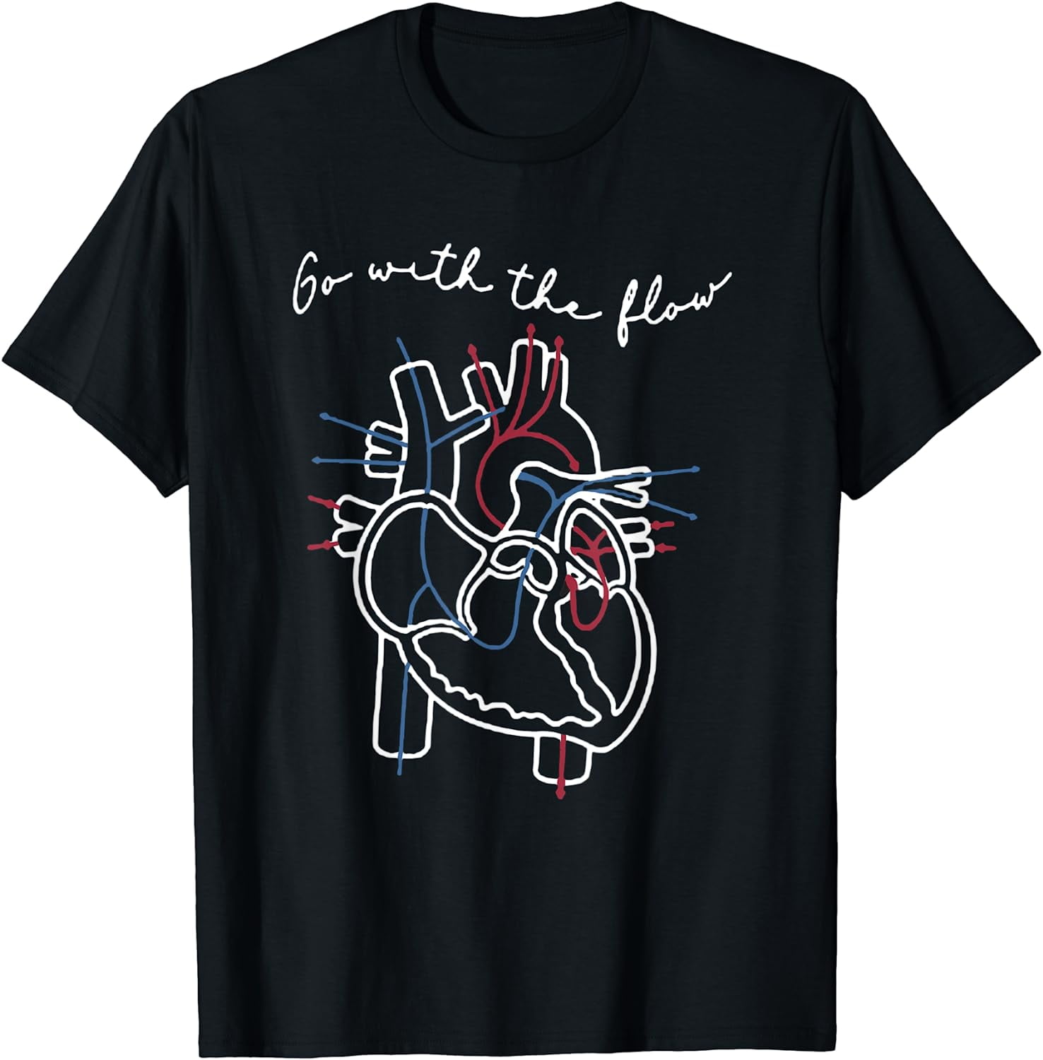 CVICU Cardiac Nurse Anatomy Cardiology Human Heart Flow T-Shirt ...