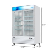KoolMore 45 cu. ft. 2-Door Glass Display Merchandiser Freezer in White ...