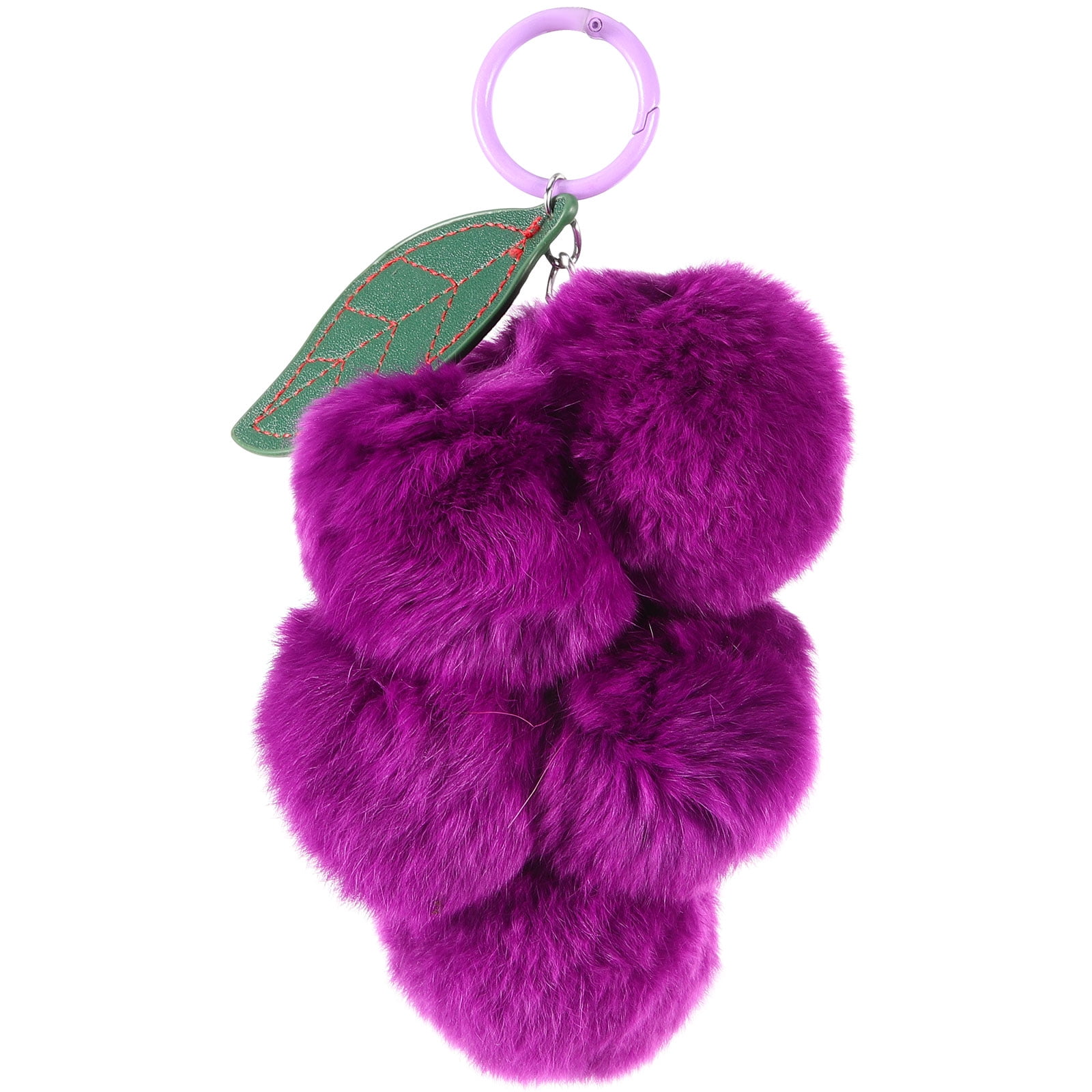 Etereauty Grape Keychain Charm Car Keychain Pendant Plush Ball Bag Hanging Ornament Bag Charm 18.00x11.50x9.00cm