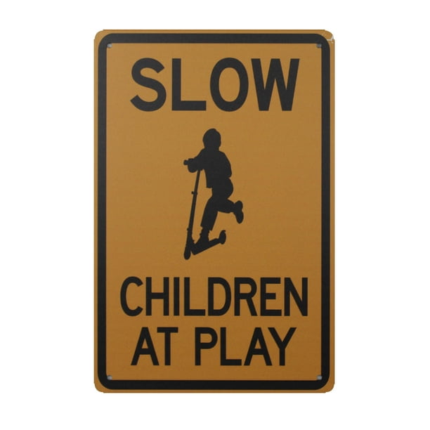 Slow Children at Play Sign metal tin sign vintage style reproduction 12 ...