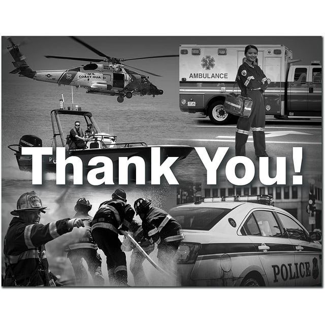 Small World Greetings First Responder Thank You Cards 24 Count - Blank ...