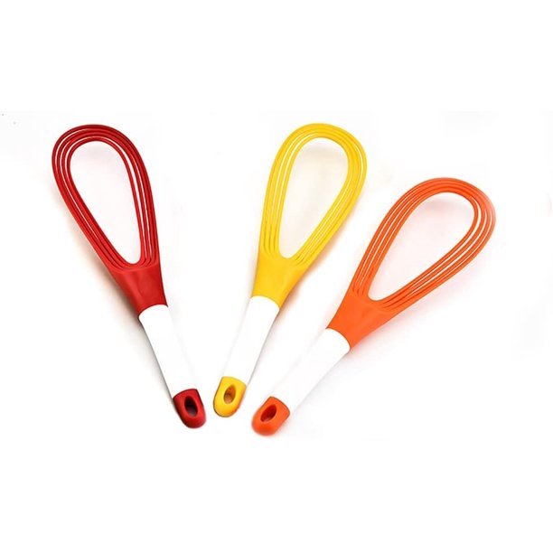 3 Silicone Whisks Two-in-one Foldable Egg Beater Manual Whisk Kitchen ...