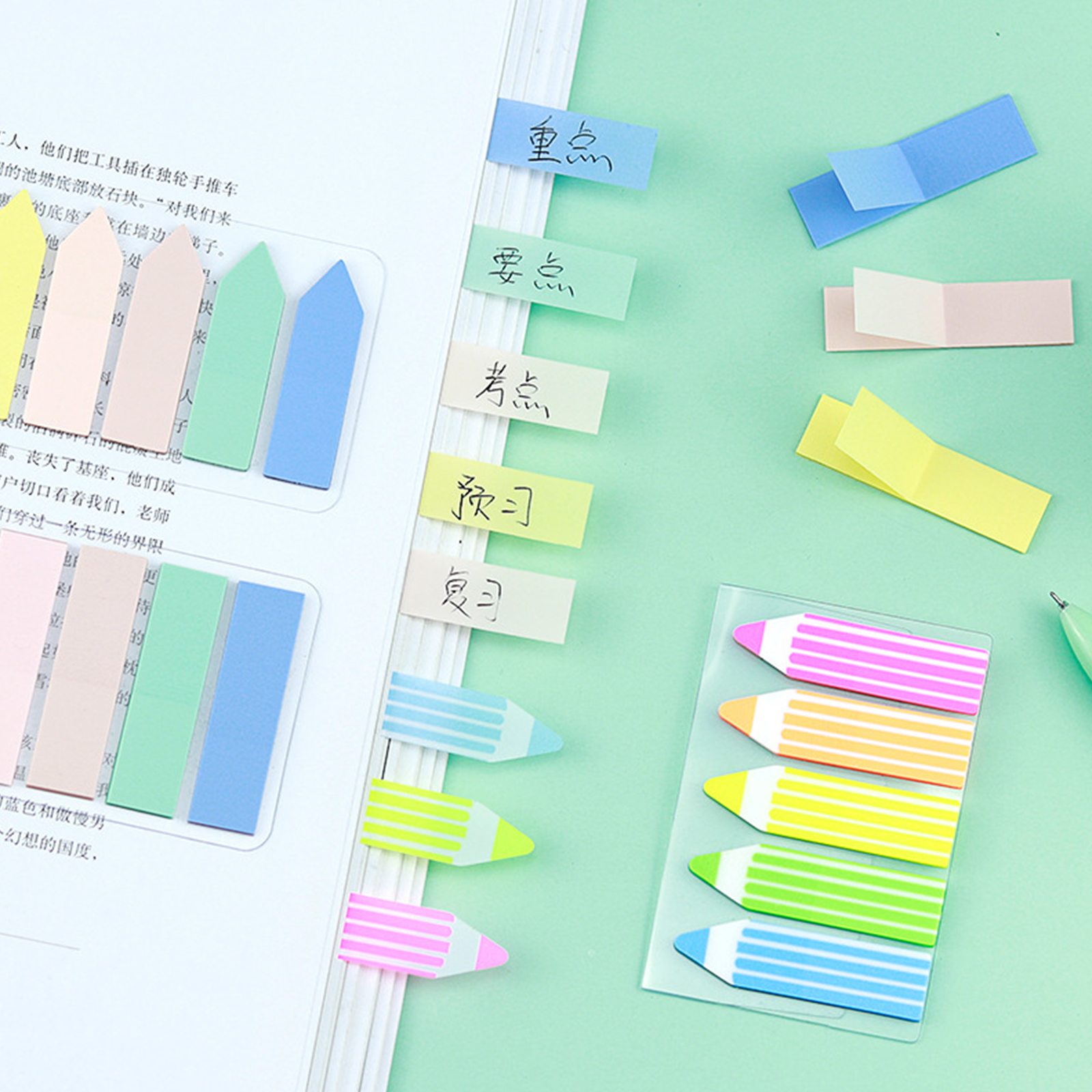 Buy TONKBEEY 100Pcs Sticky Index Labels Index Arrows Bookmarks Stickers ...