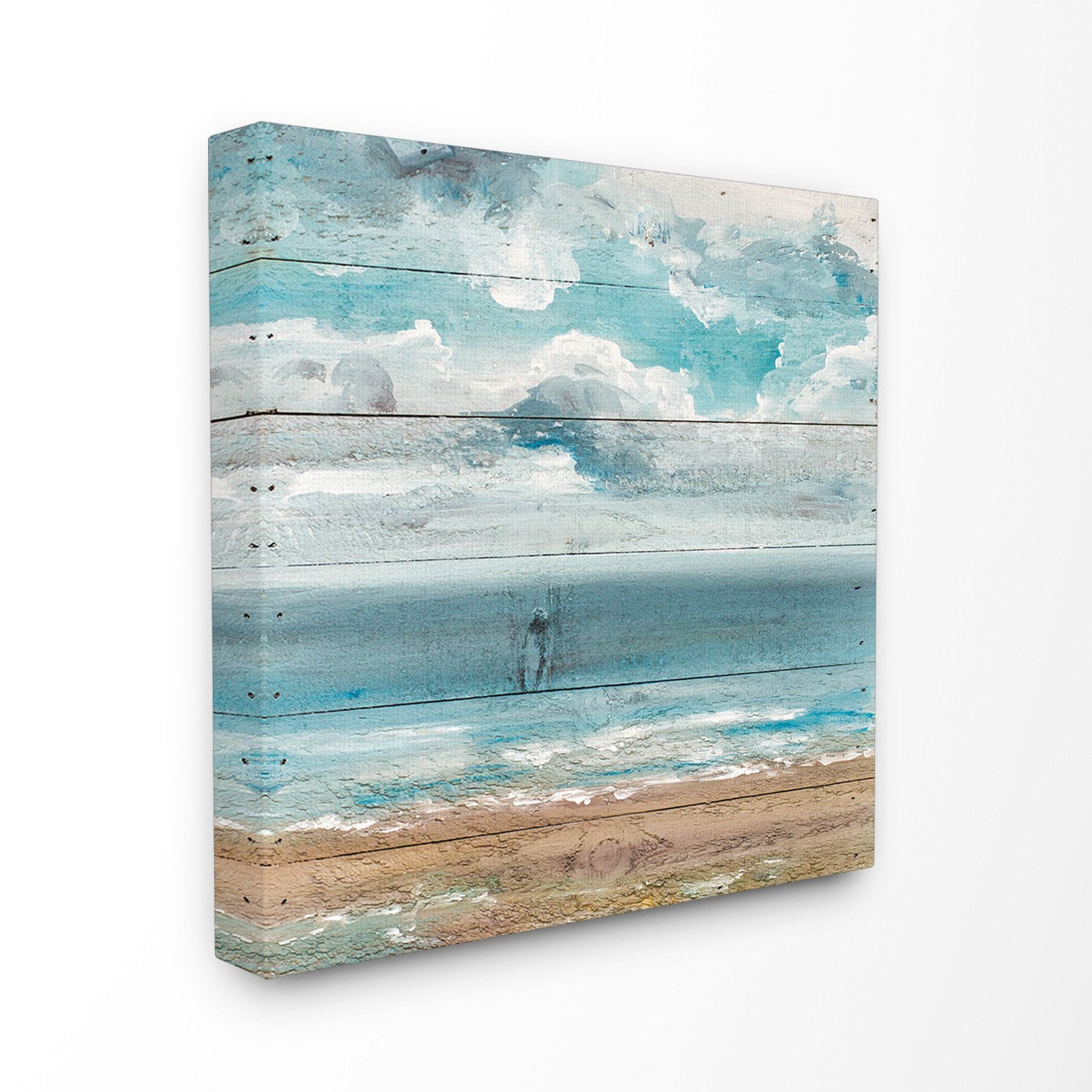 Stupell Ocean View Painted Planked Look Canvas Art, 17 x 1.5 x 17 ...