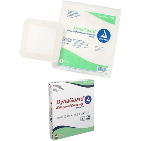 Dynarex Dynaguard Waterproof Composite Dressing 6 x 6 Inch 10 Count ...