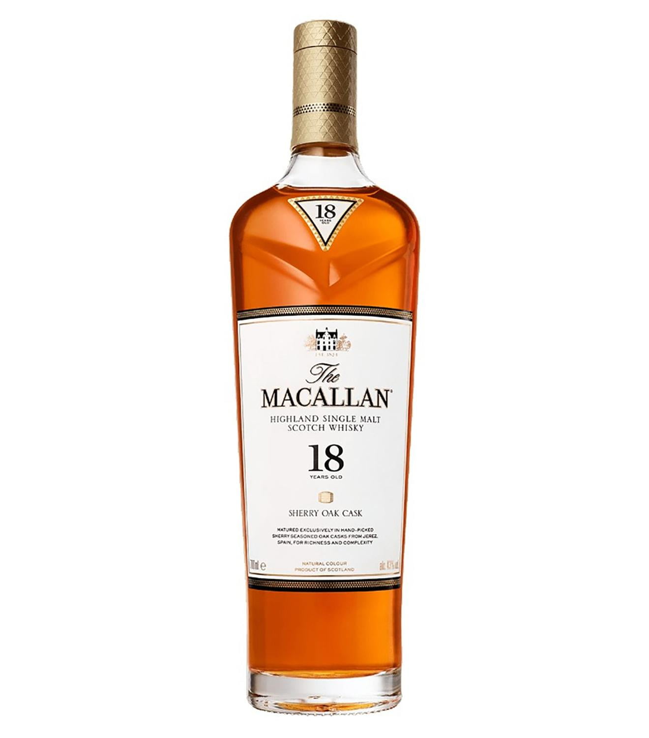 Caja de 6 Whisky The Macallan Single Malt 18 Años Sherry Oak 700 ml ... Caja de 6 Whisky The Macallan Single Malt 18 Años Sherry Oak 700 ml ...